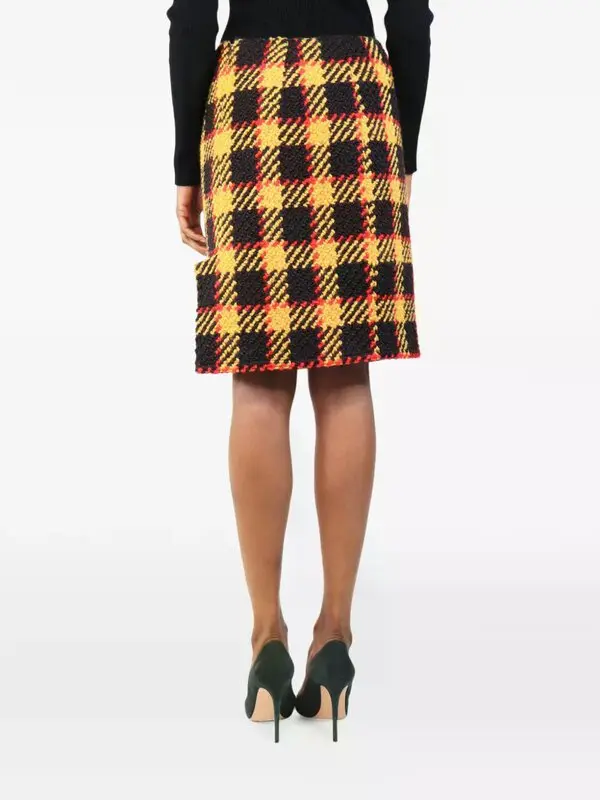 Marni Bouclé Check Pencil Skirt