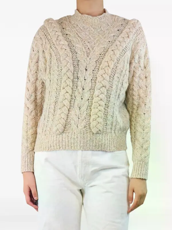 MARANT ETOILE Braided Mock Neck Sweater - Neutrals