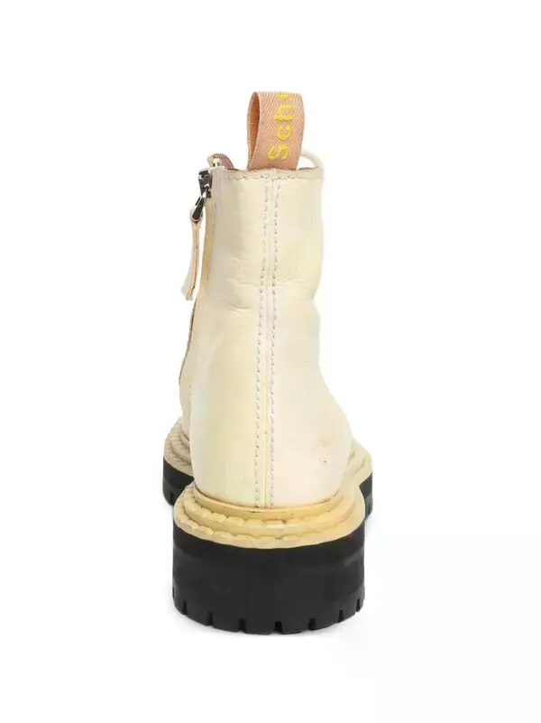 Proenza Schouler Cream Leather Combat Boots