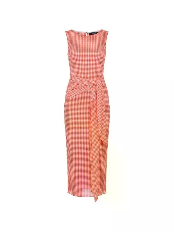 TOCCIN Wylie Boat-neck Tie-front Day Dress