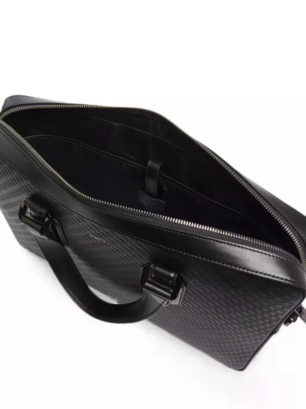 LANCEL Charlie Embossed Leather Briefcase