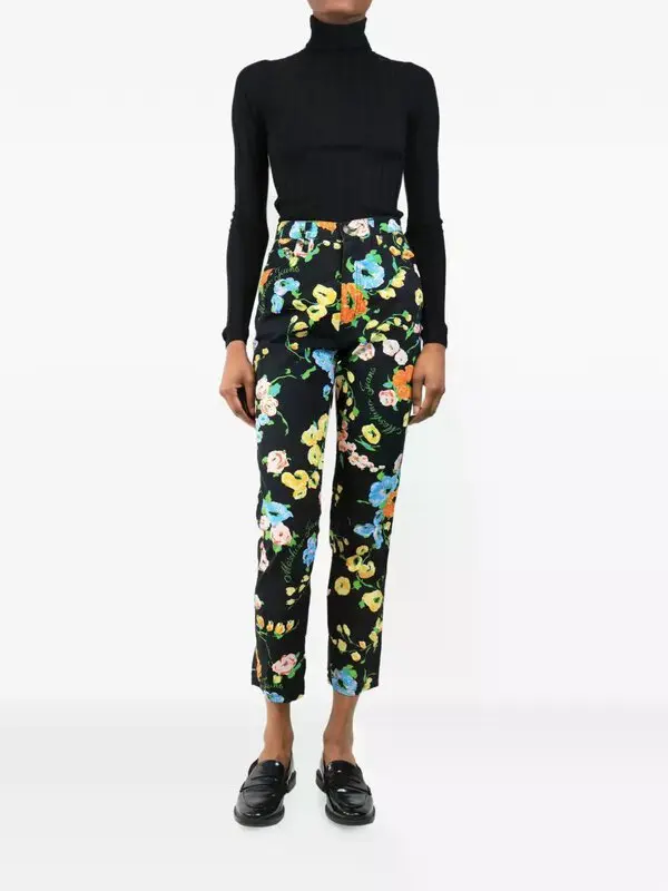 Moschino Floral Print Straight-leg Trousers