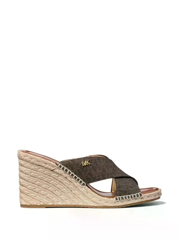 Michael Kors Monogram Print Buckle Fastening Sandals