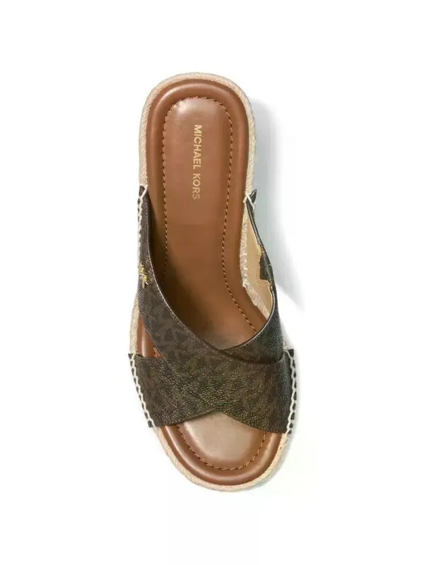 Michael Kors Monogram Print Buckle Fastening Sandals
