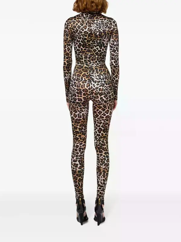 Elisabetta Franchi Leopard-print Cut-out Jumpsuit