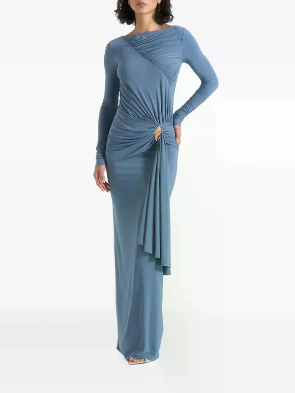 Manière De Voir Maniere De Voir Edena Asymmetric Draped Maxi Dress - Blue