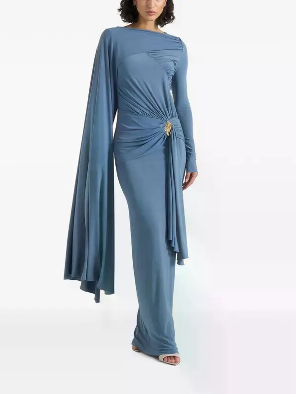 Manière De Voir Maniere De Voir Edena Asymmetric Draped Maxi Dress - Blue