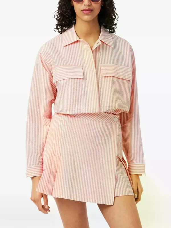 Lacoste Striped Seersucker Shirt - White
