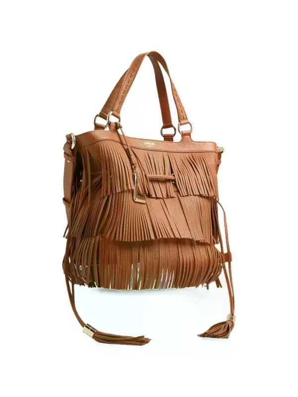 LANCEL Premier Flirt Fringed Bucket Bag - Brown