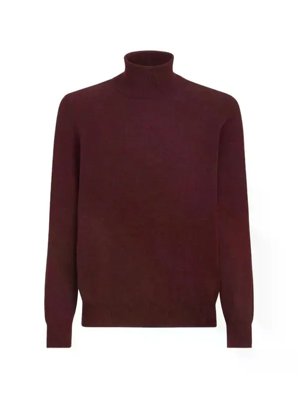 Brunello Cucinelli Mouliné Cashmere Turtleneck Sweater - Red