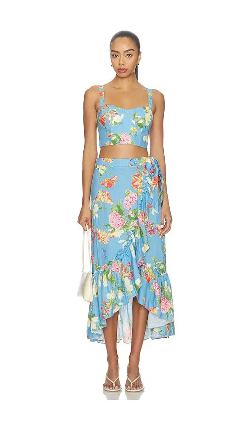Yumi Kim Korfu Printed Linen-blend Crop Top - Multi