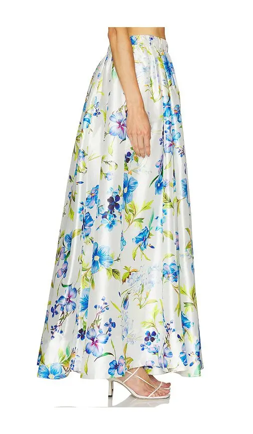 Hemant & Nandita Floral Satin Long Skirt