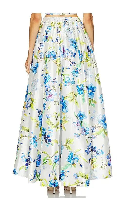 Hemant & Nandita Floral Satin Long Skirt