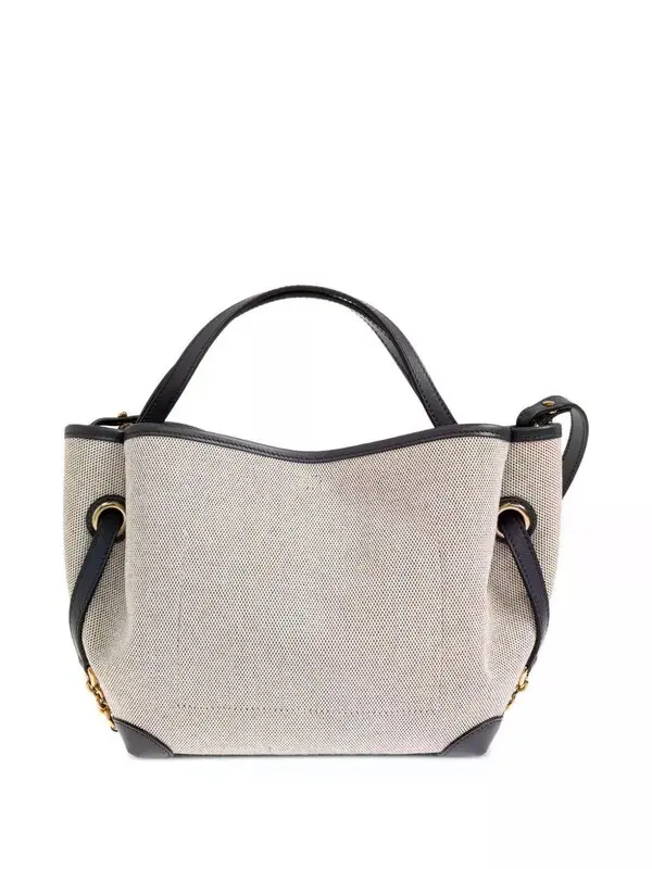 Chloé Clover Logo-print Leather-trim Tote Bag - Neutrals
