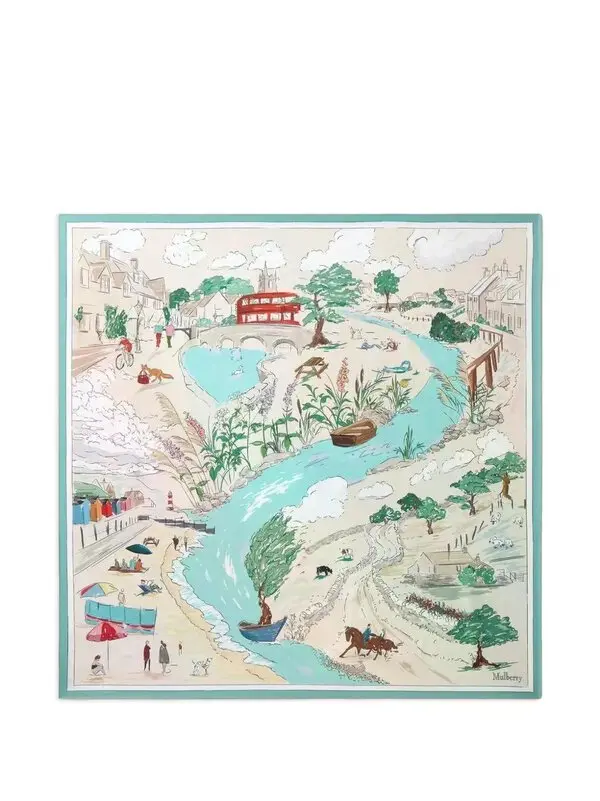 Mulberry Town & Country Square Scarf - Neutrals
