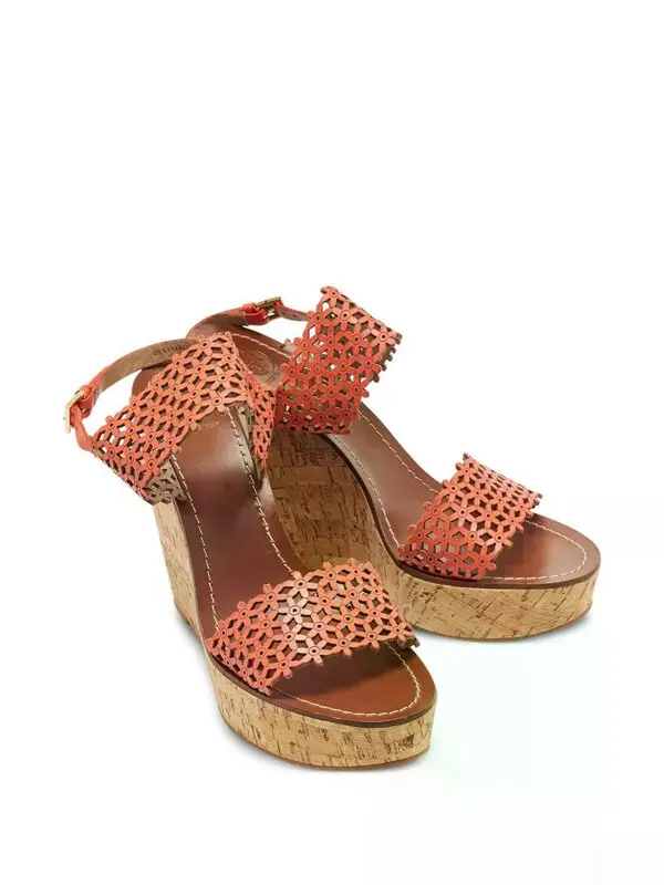 Tory Burch Daisy Perforated Wedge Sandals