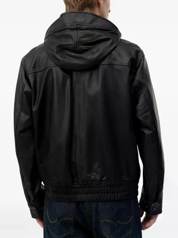 BOSS Hooded Leather Jacket
