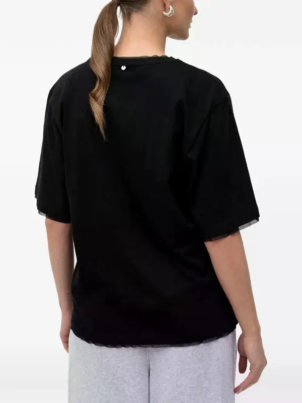 BOSS Tulle-trim Logo Plaque T-shirt