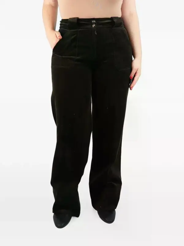ME+EM Corduroy Wide-leg Trousers - Green