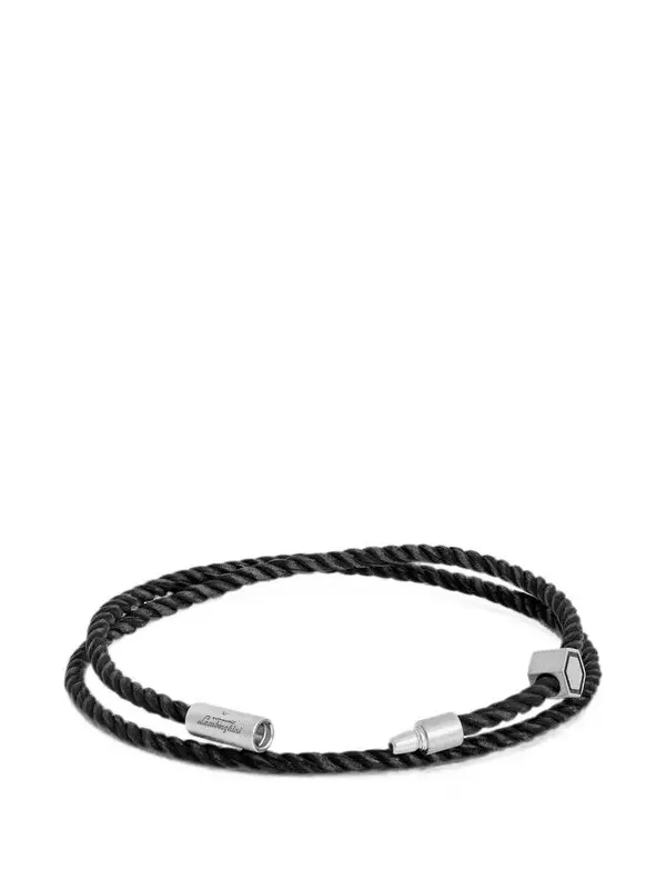 Tateossian Double-wrap Rope Bracelet With Hexagonal Charm