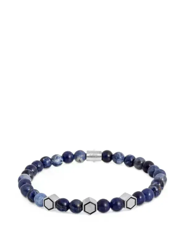 Tateossian Beaded Hexagonal Detail Bracelet - Silver