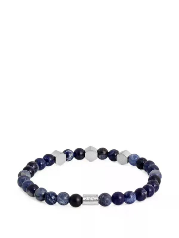 Tateossian Beaded Bracelet With Hexagonal Detail - Silver