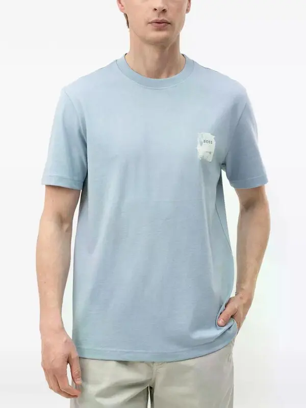 BOSS Logo-print Short-sleeve T-shirt - Blue