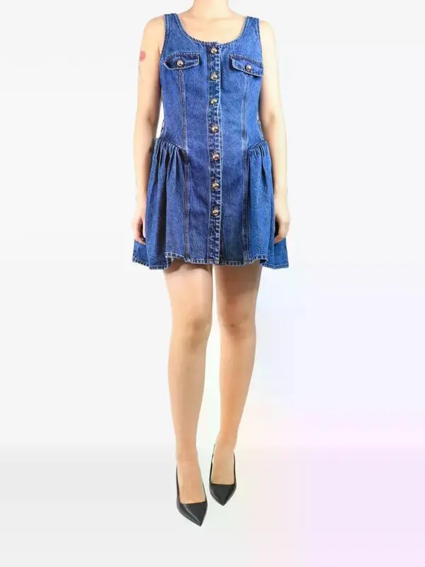 SELF-PORTRAIT Denim Flared Dress
