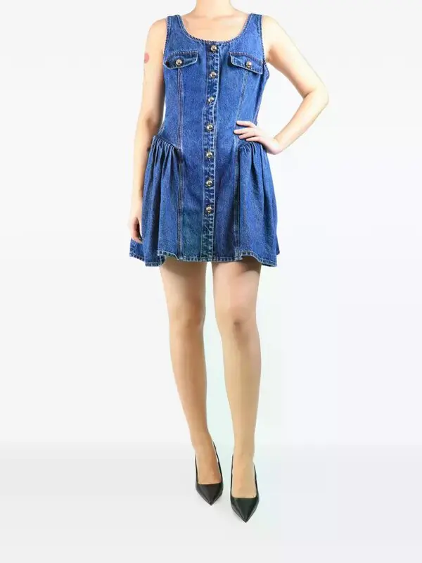 SELF-PORTRAIT Denim Flared Dress