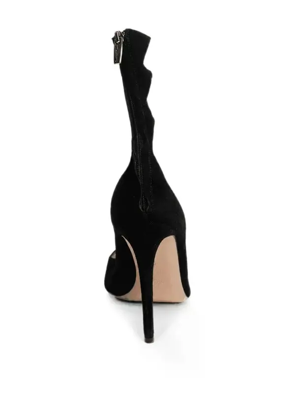 GIANVITO ROSSI Suede Lace-up Stiletto Sandals - Black