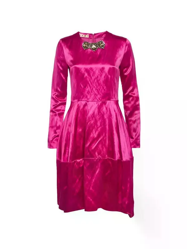 Marni Embellished Satin Mini Dress