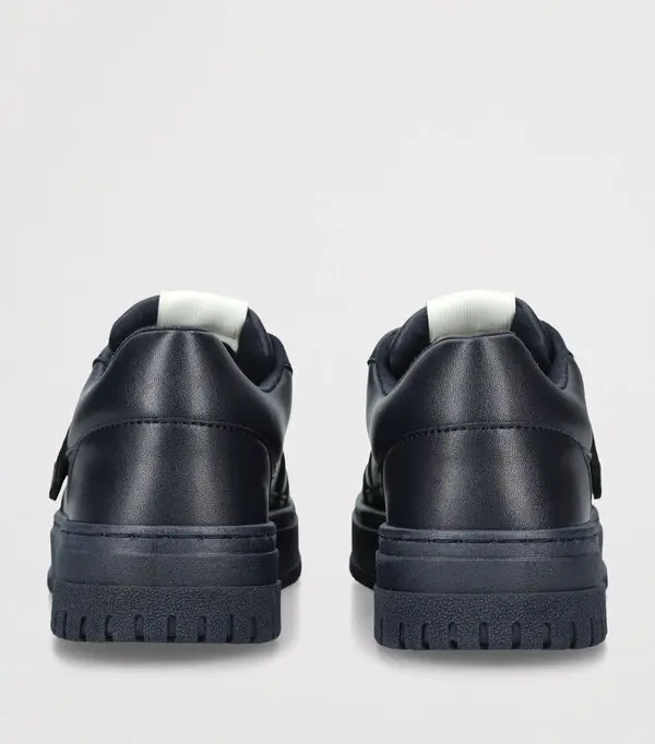 Giorgio Armani Leather Paneled Low Top Sneakers