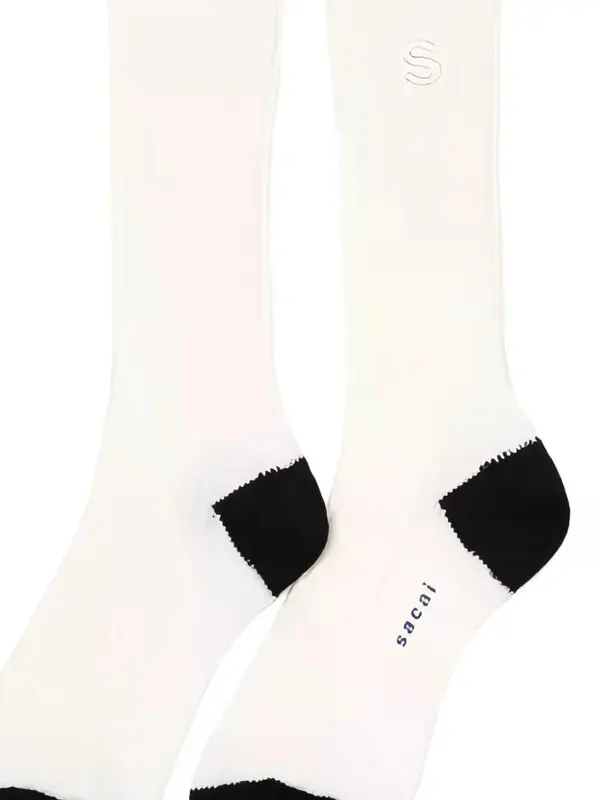 Sacai Logo-embroidered Colour-block Socks