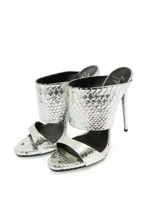 GIUSEPPE ZANOTTI Python-embossed Stiletto Sandals