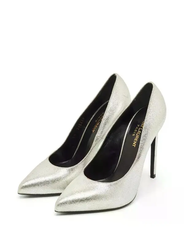 Saint Laurent Zoe Heeled Pumps - Silver