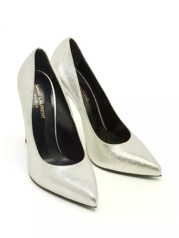 Saint Laurent Zoe Heeled Pumps - Silver