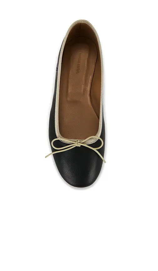 MANSUR GAVRIEL Leather Ballerina Flats With Bow Detailing - Black