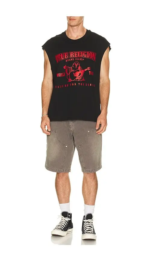 True Religion Cut Off Logo Tee In . Also