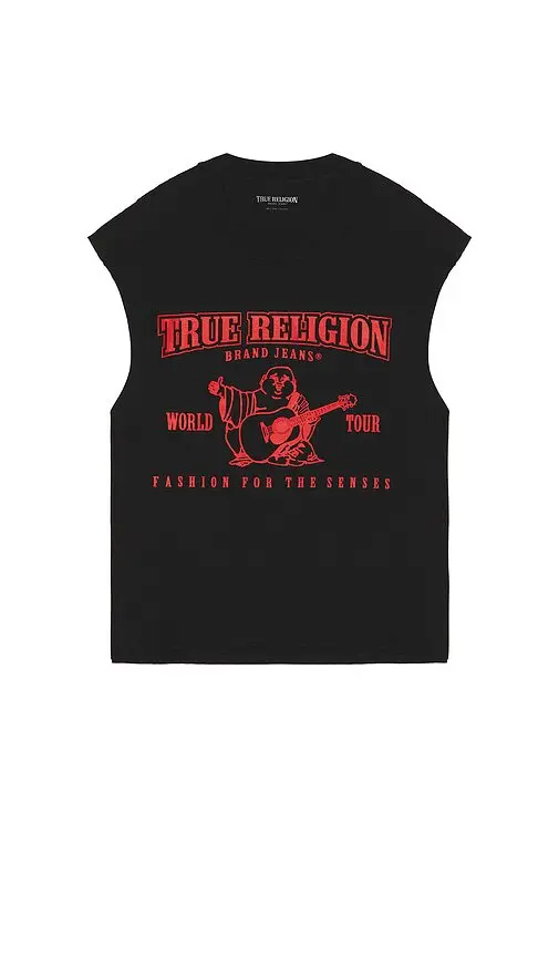 True Religion Cut Off Logo Tee In . Also