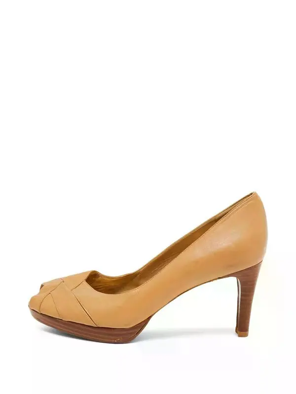 STUART WEITZMAN Leather Peep Toe High Heel Pumps