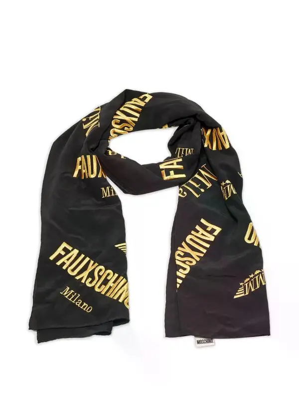 Moschino Embroidered Logo Scarf