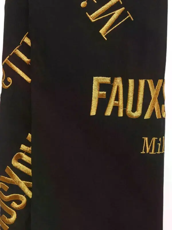 Moschino Embroidered Logo Scarf