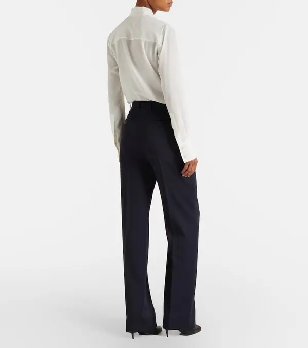 Alexander McQueen Straight Leg Wool Trousers