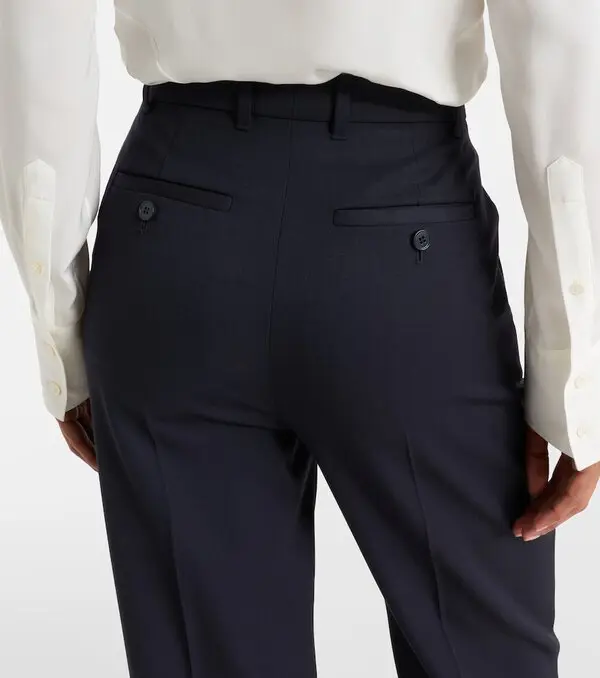 Alexander McQueen Straight Leg Wool Trousers