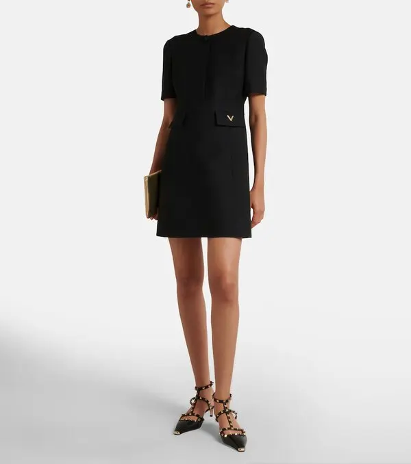 Valentino Garavani Crepe Couture Vgold Mini Dress