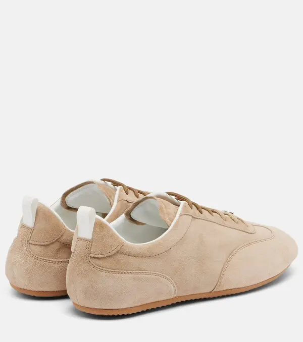 Max Mara Suede Lace-up Sneakers - Beige