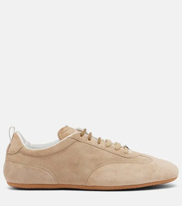 Max Mara Suede Lace-up Sneakers - Beige