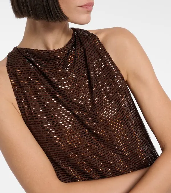 SELF-PORTRAIT Rhinestone-embellished Maxi Dress