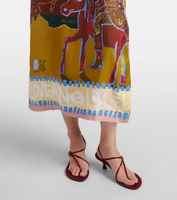 ALEMAIS Tangible Love Printed Silk Midi Dress