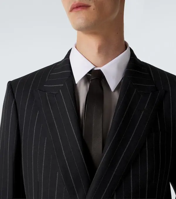 TOM FORD Striped Wool Blazer - Black